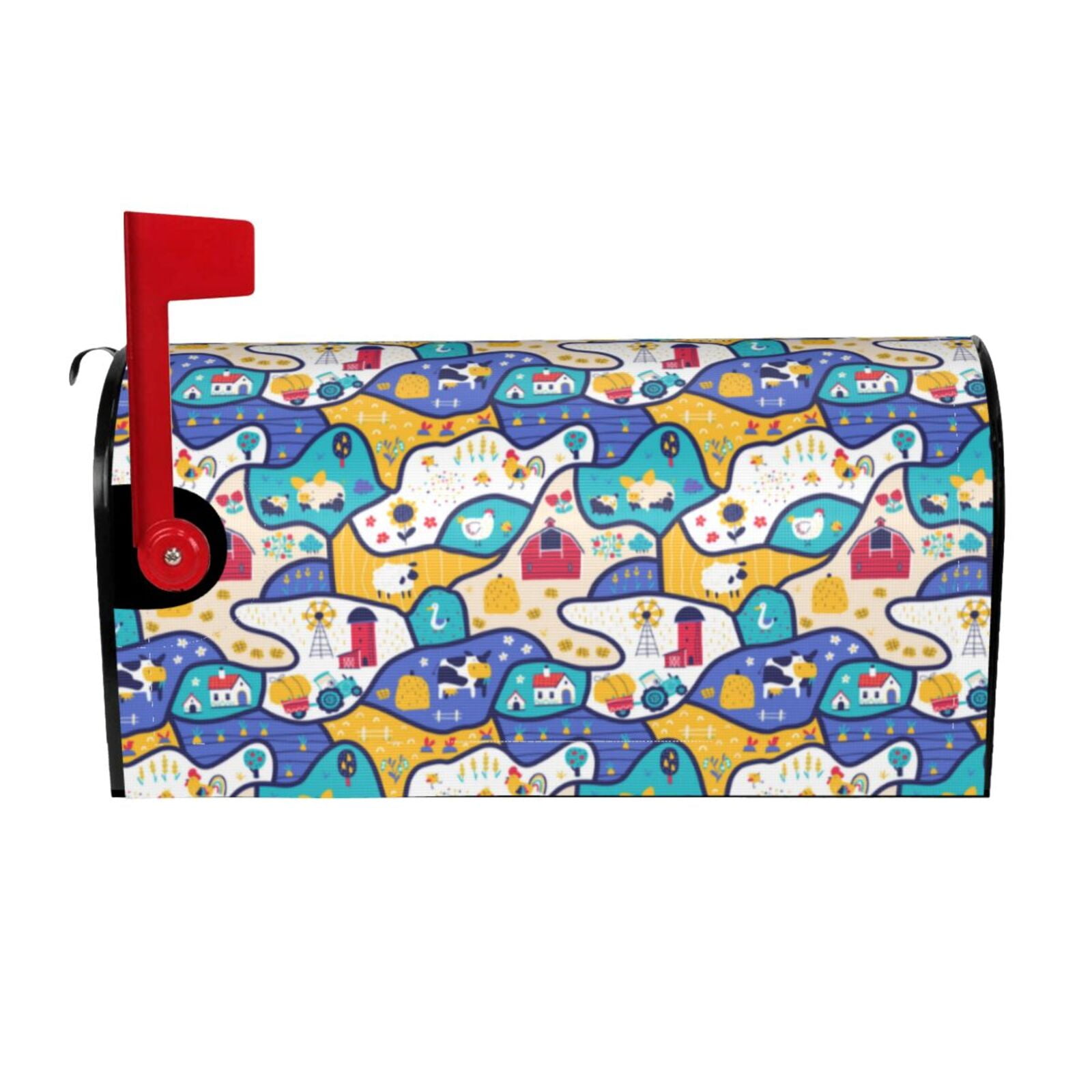 Daiia tractor and garden Pattern Mailbox Cover , Magnetic Welcome ...