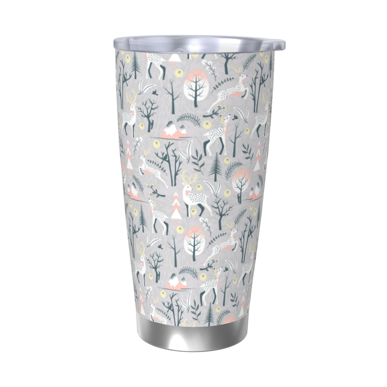 Daiia white Moose winter tree Printed 20oz Insulated Coffee Cup with ...