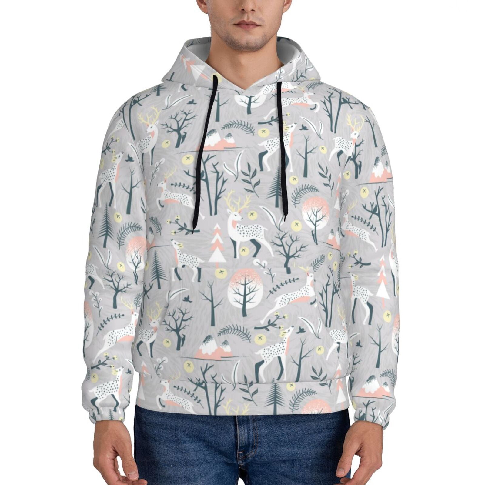 Daiia white Moose winter tree for Men's Fashion Hoodies & Sweatshirts ...