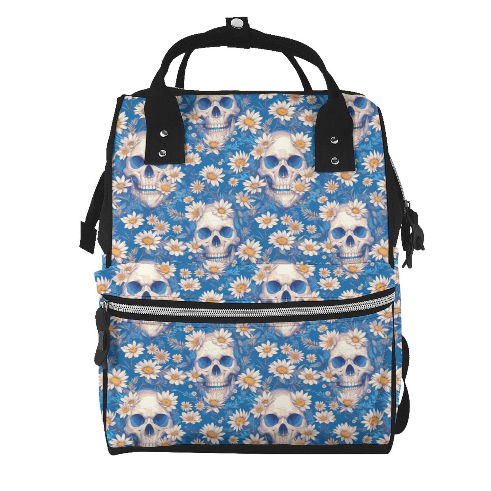 Daiia white Skull daisy in water Large Capacity Baby Bag Waterproof ...