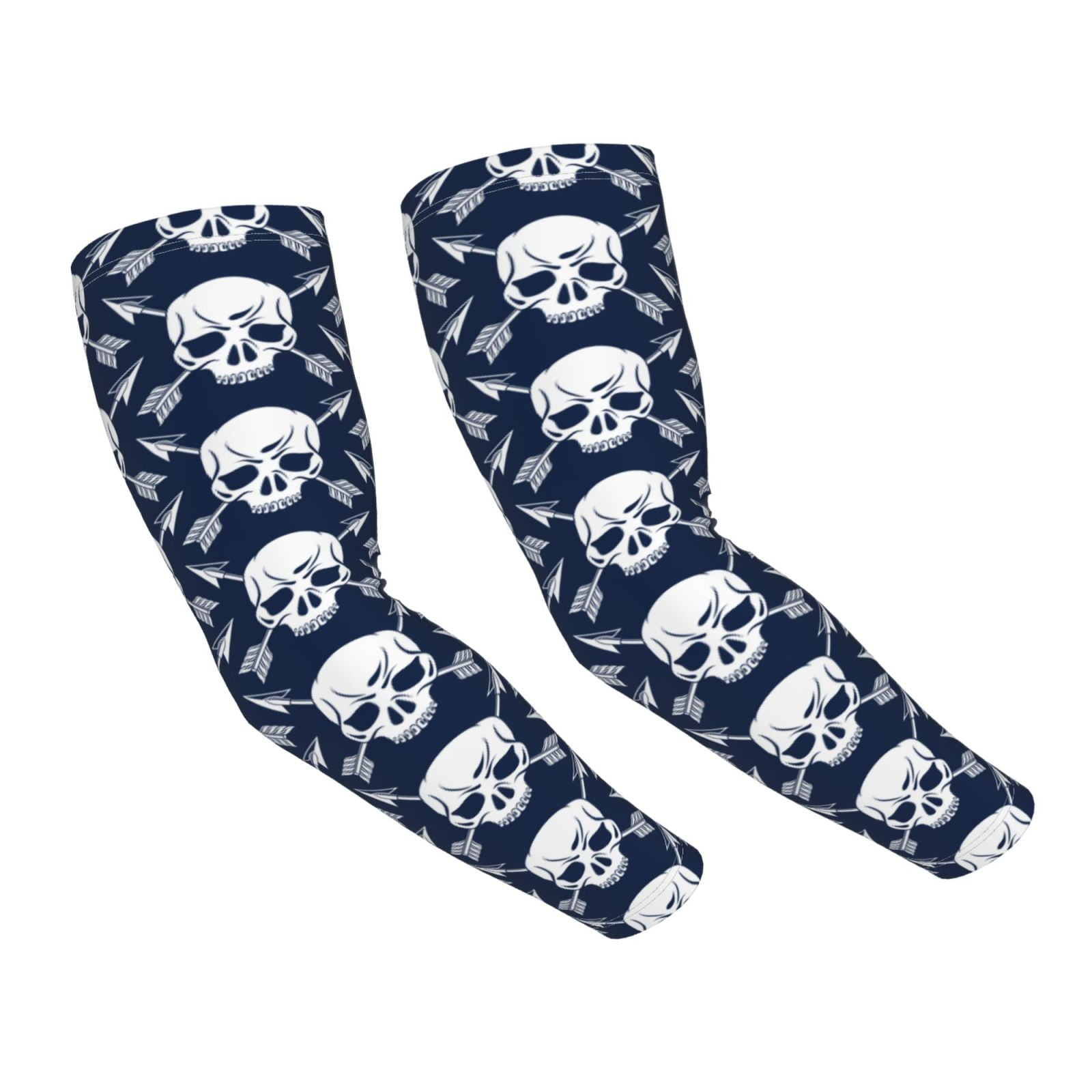 Daiia white arrow Skull UV Sun Protection Arm Sleeves - Cooling ...