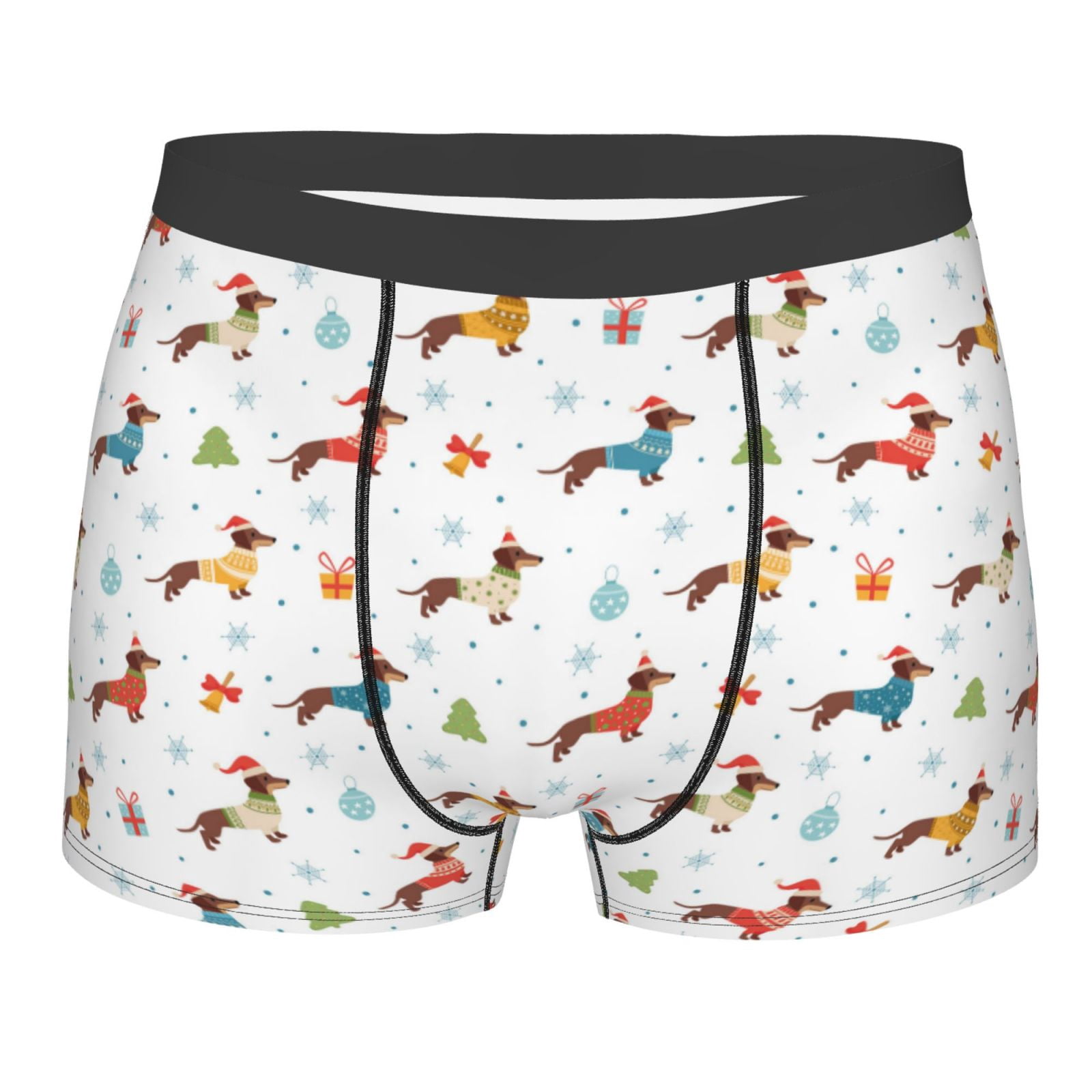 Daiia winter Snowflake Dachshund Men's Underwear Boxer Briefs, Cotton ...