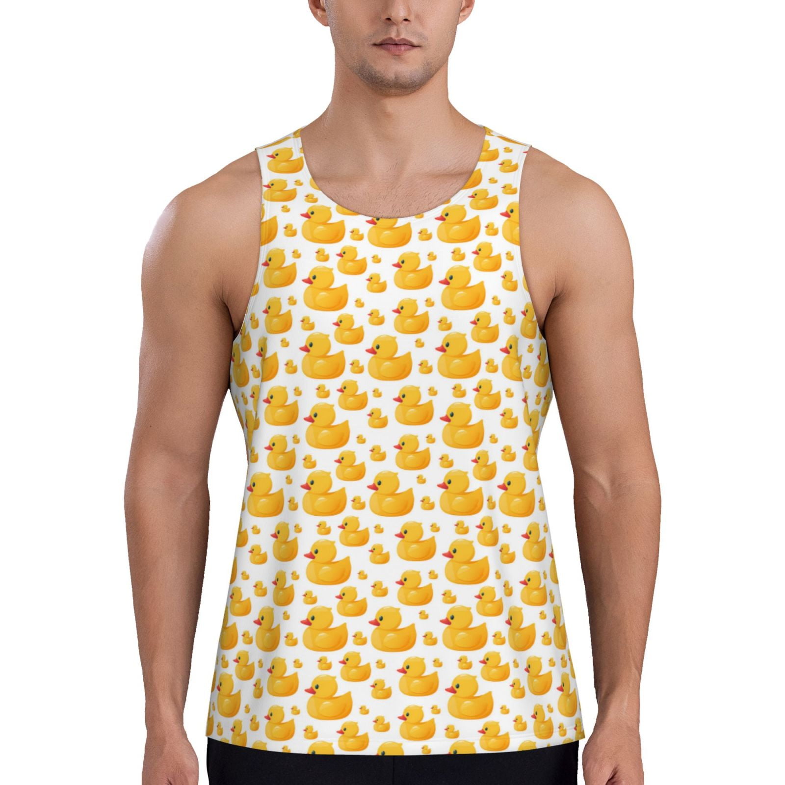 Daiia yellow rubber ducks Printed Men's Quick Dry Fit Muscle Tank Top ...
