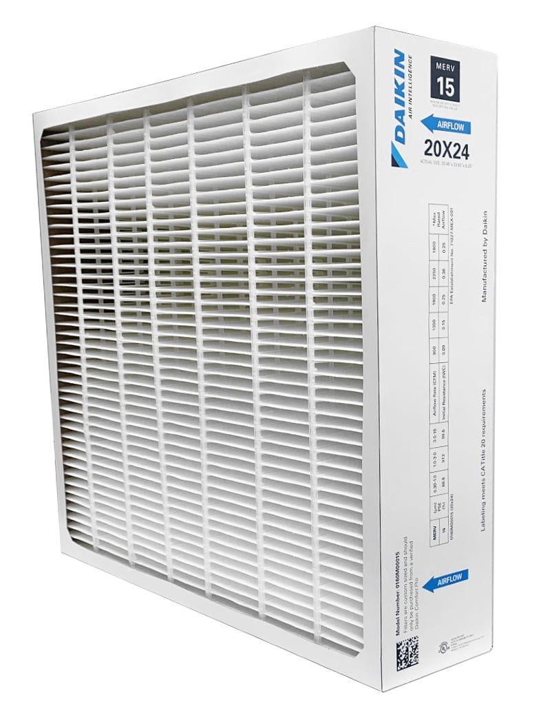 Daikin 0160M00015 - 20" x 24" x 5" Pleated MERV 15 Replacement Filter for DV15-2124-AD - Walmart.com