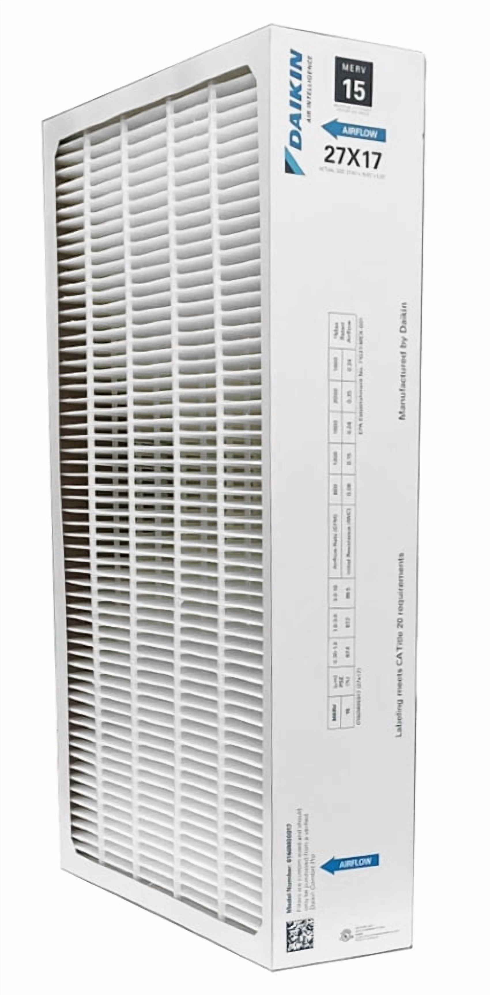 Daikin 0160M00017 - 17" x 27" x 5" Pleated MERV 15 Replacement Filter ...