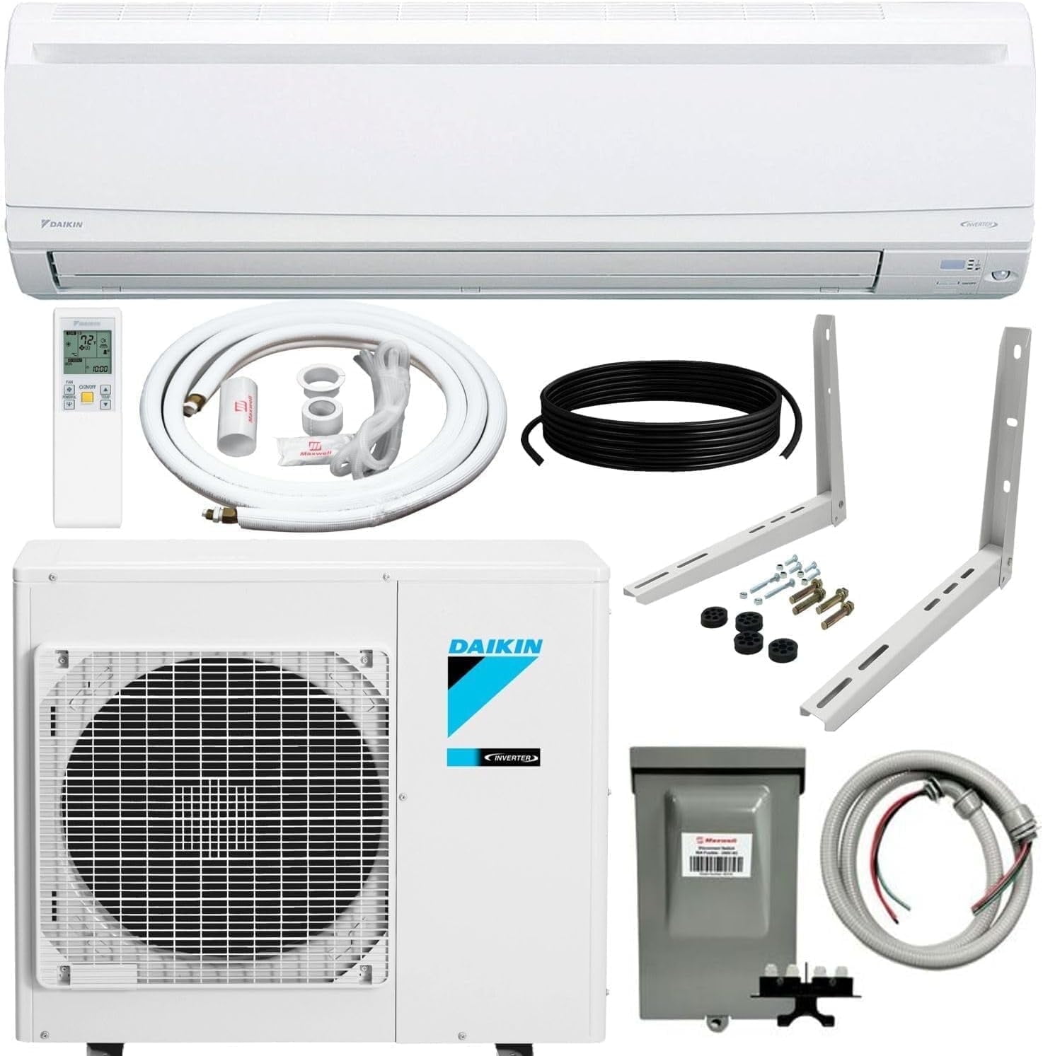 Daikin 15,000 Btu 20 SEER2 LV Series Ductless Mini-Split Wall Mount ...