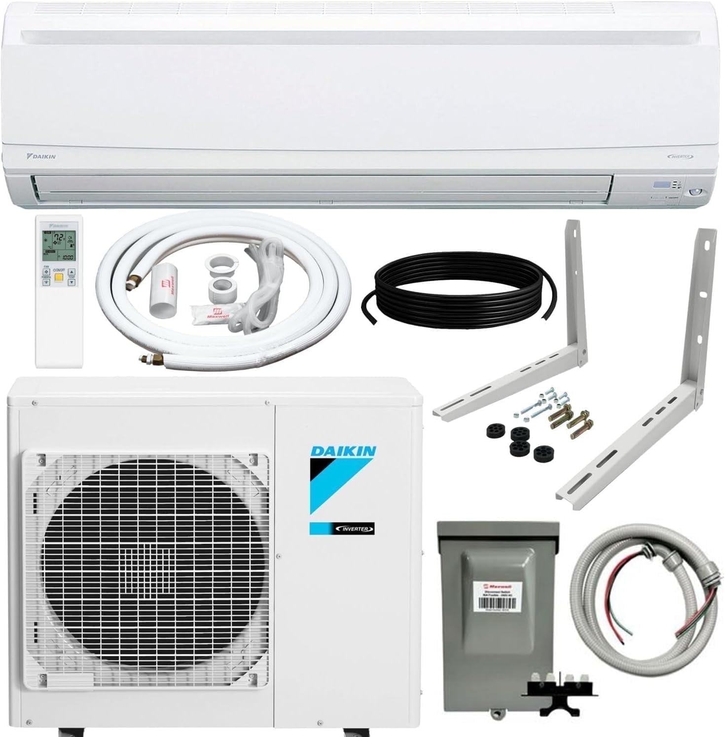 Daikin 24,000 LV Series 19.5 SEER2 Ductless Mini Split Heat Pump System ...