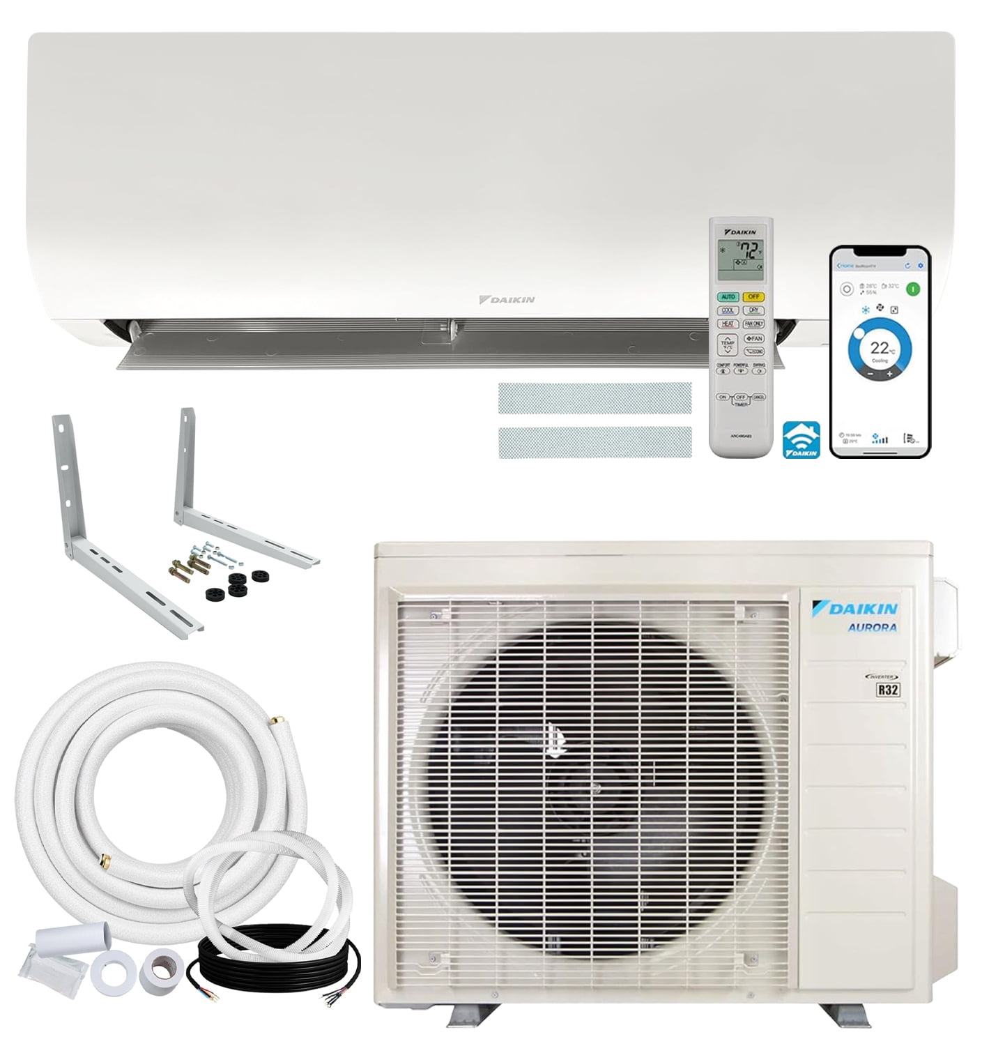 Daikin 9,000 BTU 21 SEER2 Aurora Low Ambient Ductless Mini Split Air ...