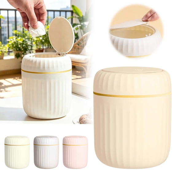 Dailihome Mini Desktop Trash Can with Lid, Small Green Garbage Bin for ...
