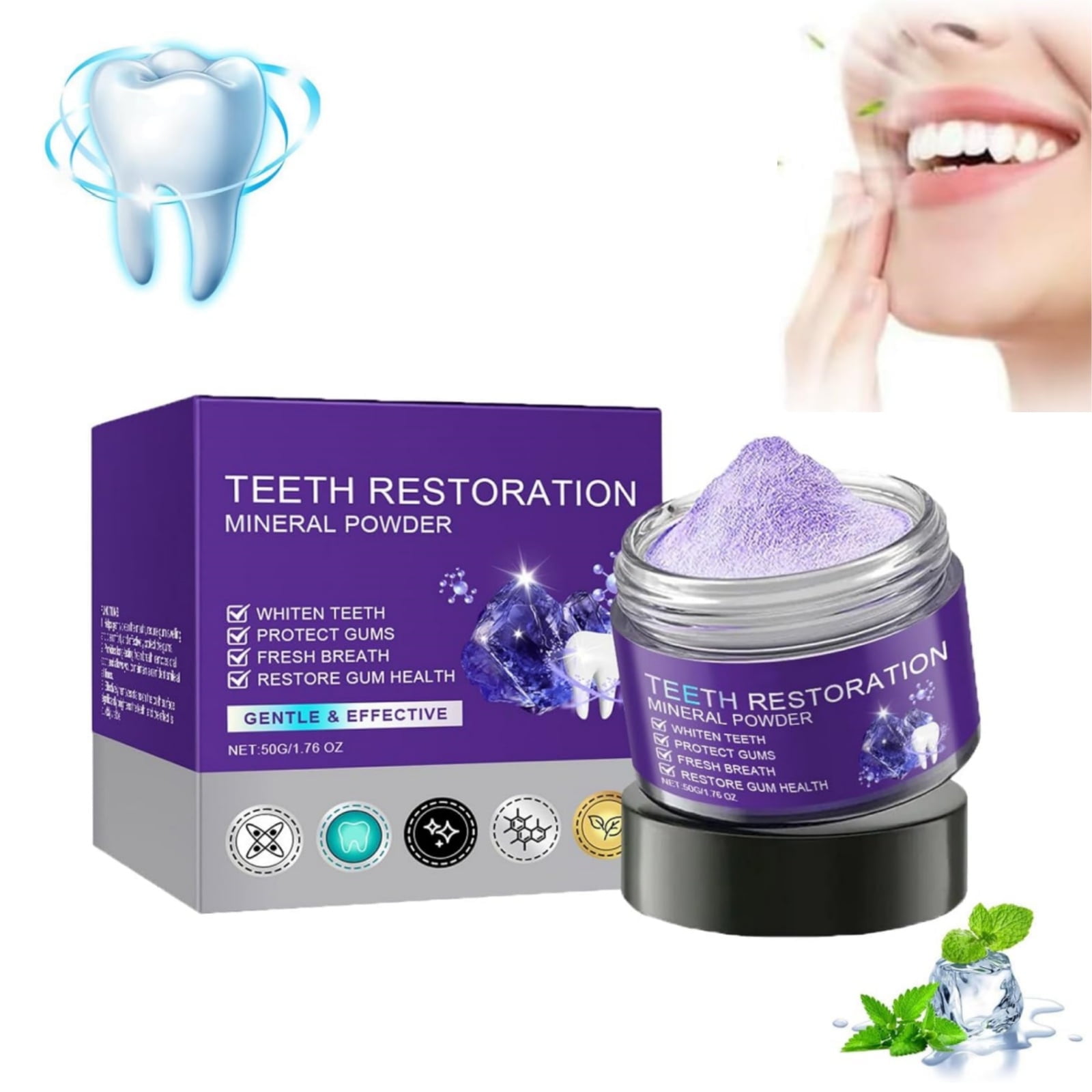 Dailin Teeth Restoration Mineral Powder, 2025 New Tooth Restoration ...
