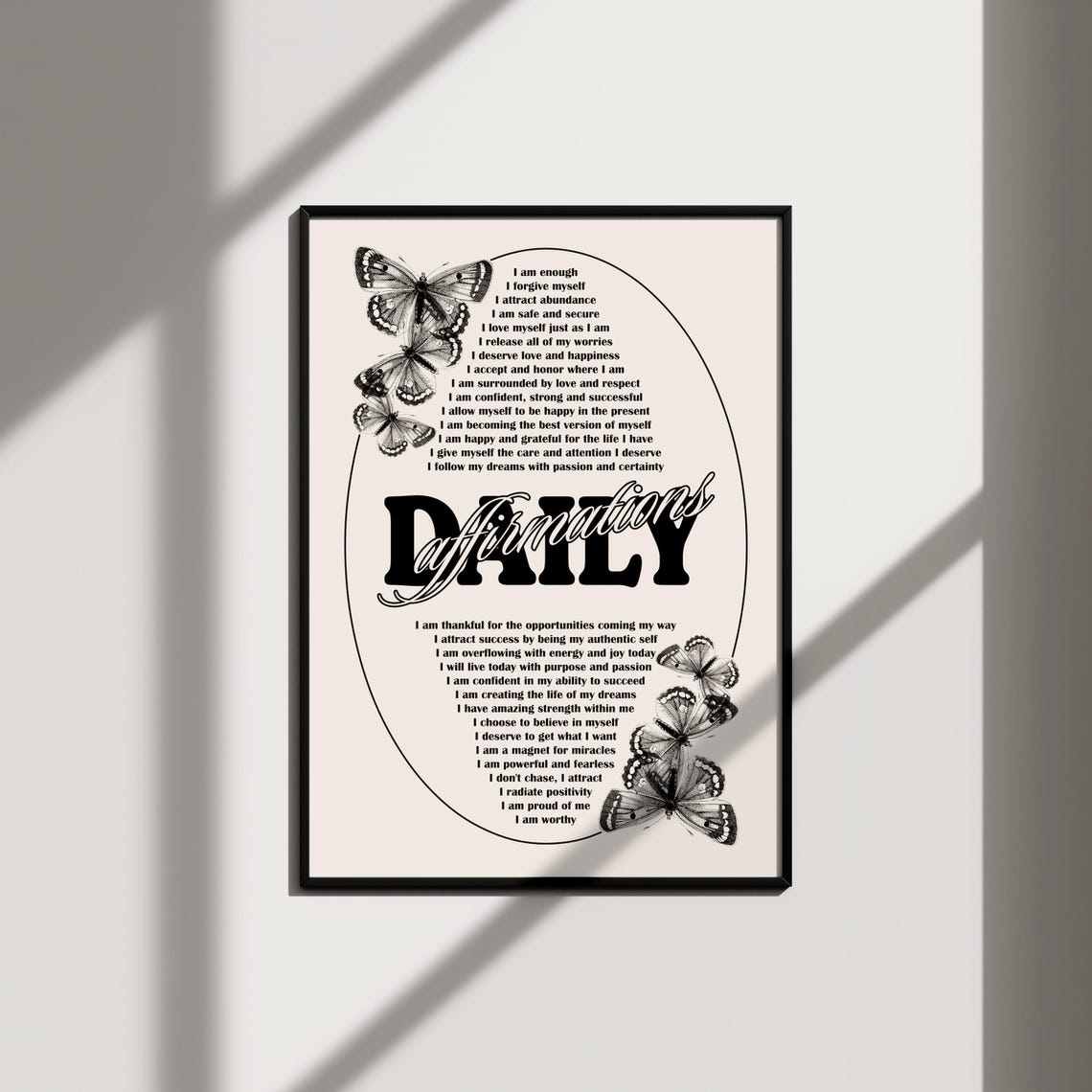 Daily Affirmation Wall Art Y2K Posters Aesthetic Room Decor, Neutral ...
