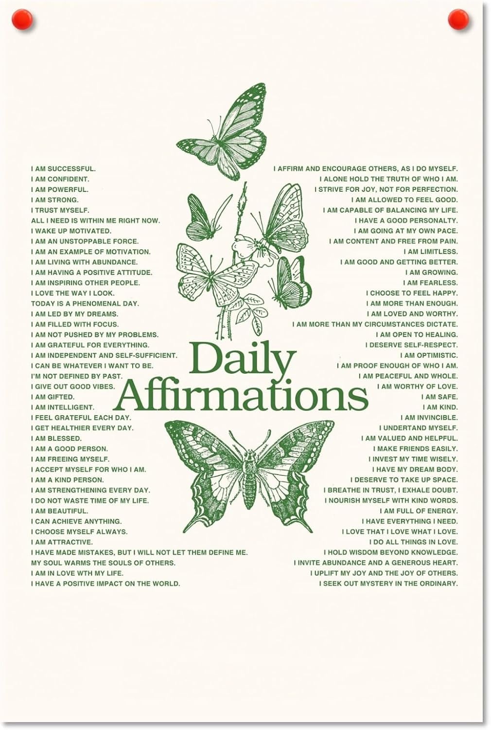 Daily Affirmation Wall Decor Canvas Art Aesthetic Trendy Funky Retro ...