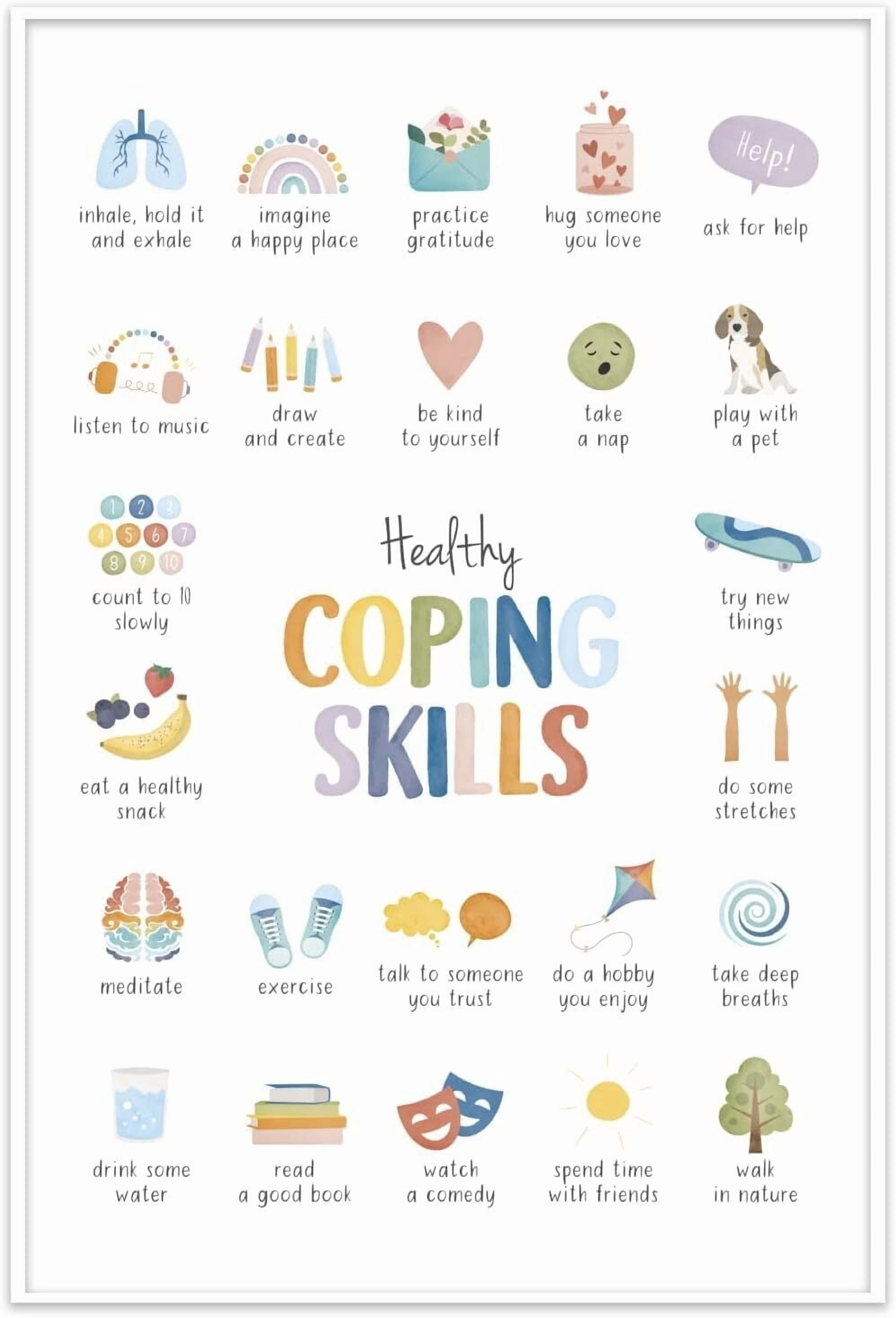 Daily Affirmations Motivational Mental Health Picture Wall-Art, Calming ...