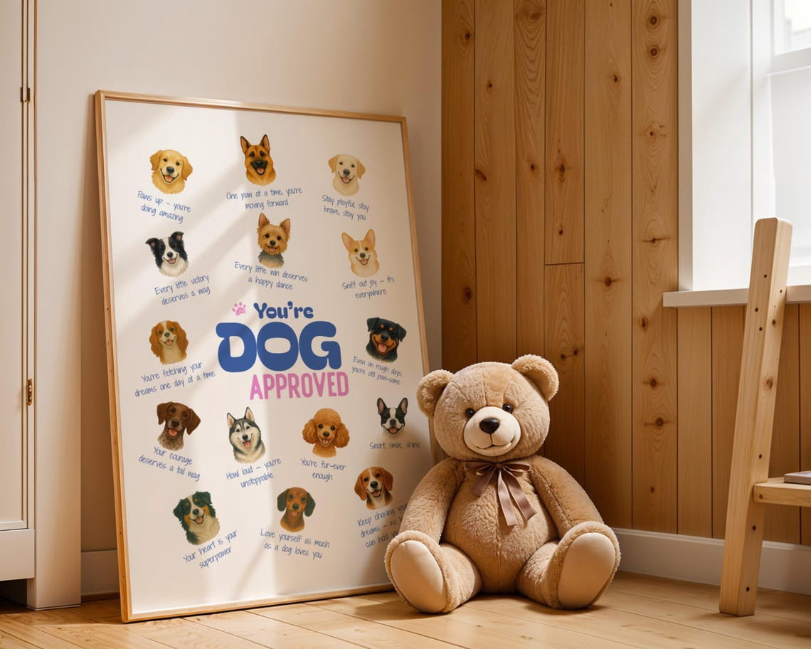 Daily Affirmations Poster For Dog Lovers, Wellness Therapy Wall Art ...