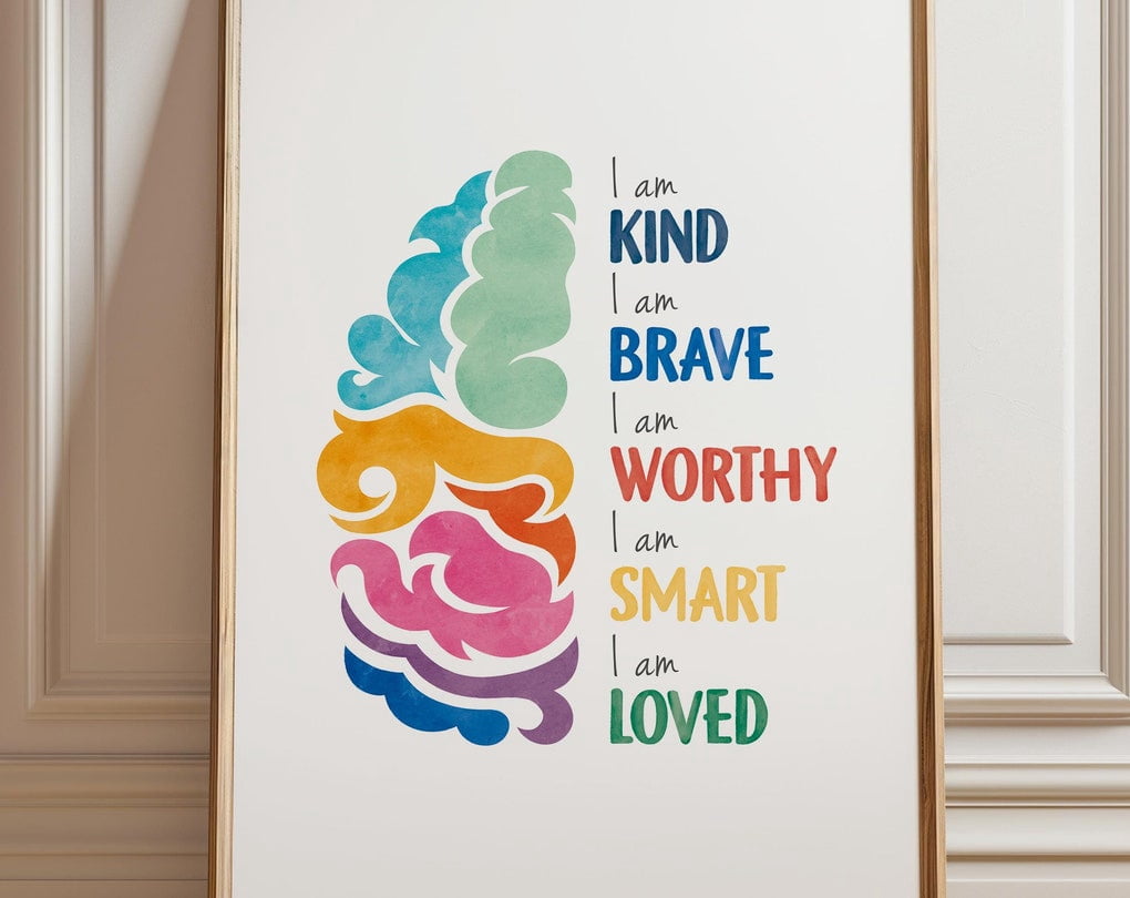 Daily Affirmations Poster, Therapy Office Decor, Mental Health, School ...