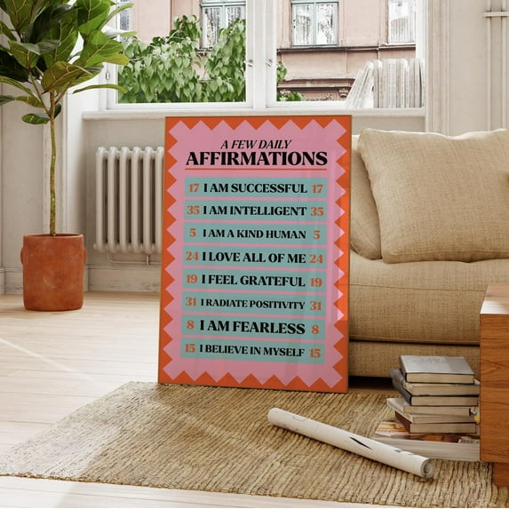 Daily Affirmations Poster: Trendy Room Decor, Motivational Wall Art ...