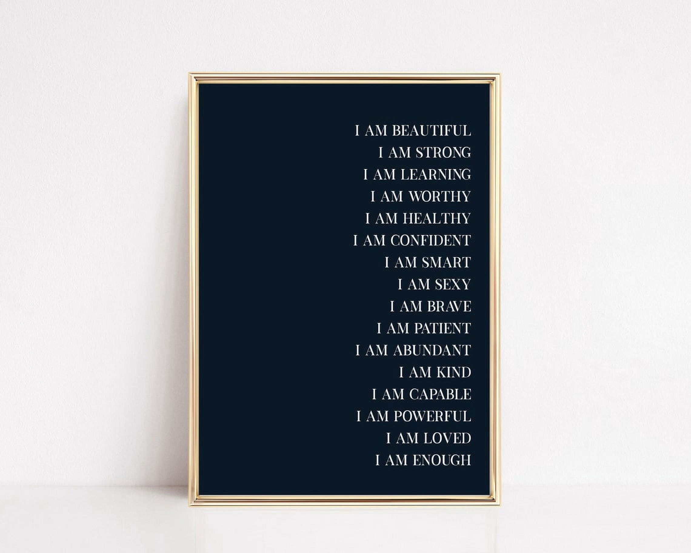 Daily Affirmations Print Affirmations Wall Art Blue Wall Art ...