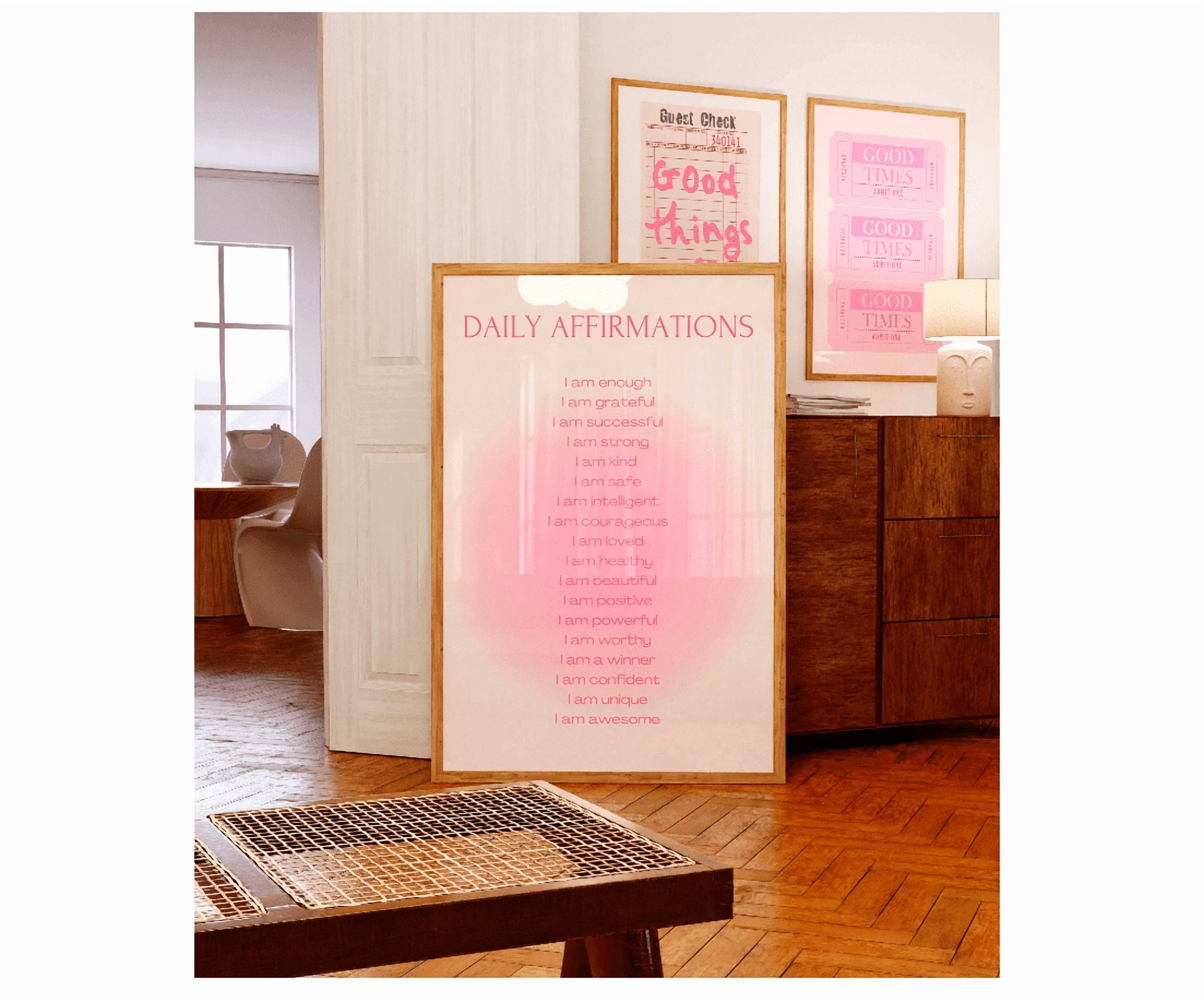 Daily Affirmations Wall Art Motivational Quotes Poster Self Love Poster ...
