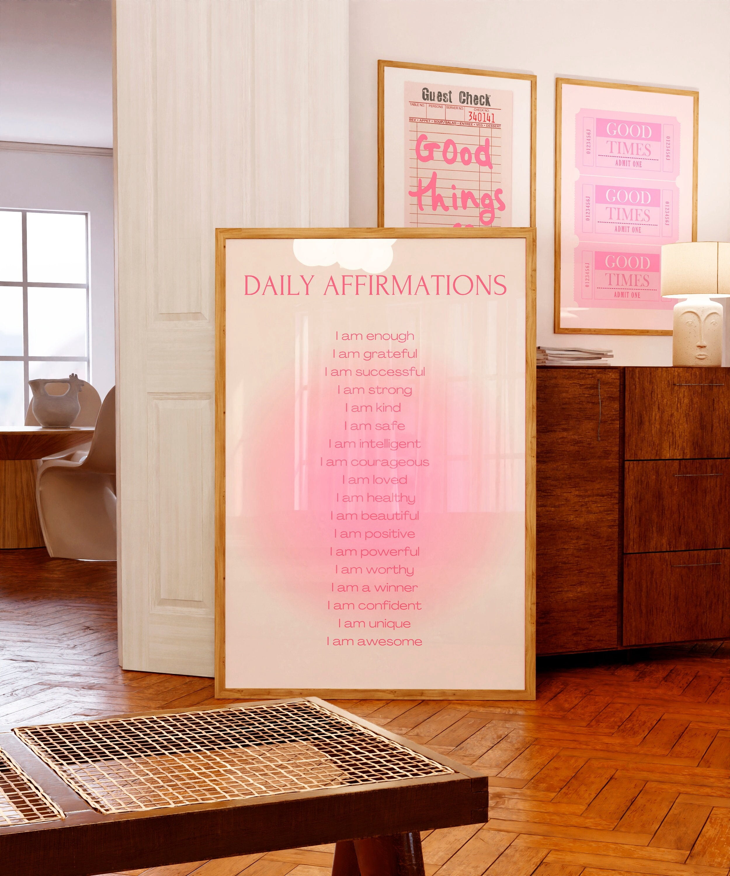 Daily Affirmations Wall Art, Motivational Quotes Print, Self Love ...
