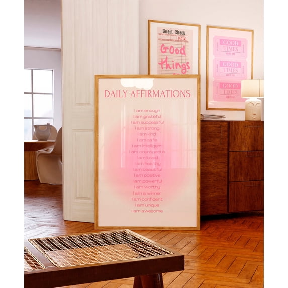 Daily Affirmations Wall Art, Motivational Quotes Print, Self Love ...