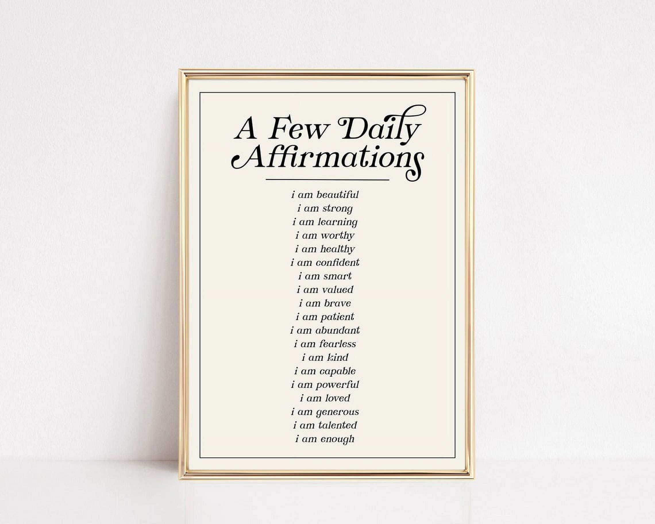 Daily Affirmations Wall Art Positive Affirmation Wall Art Mental Health ...