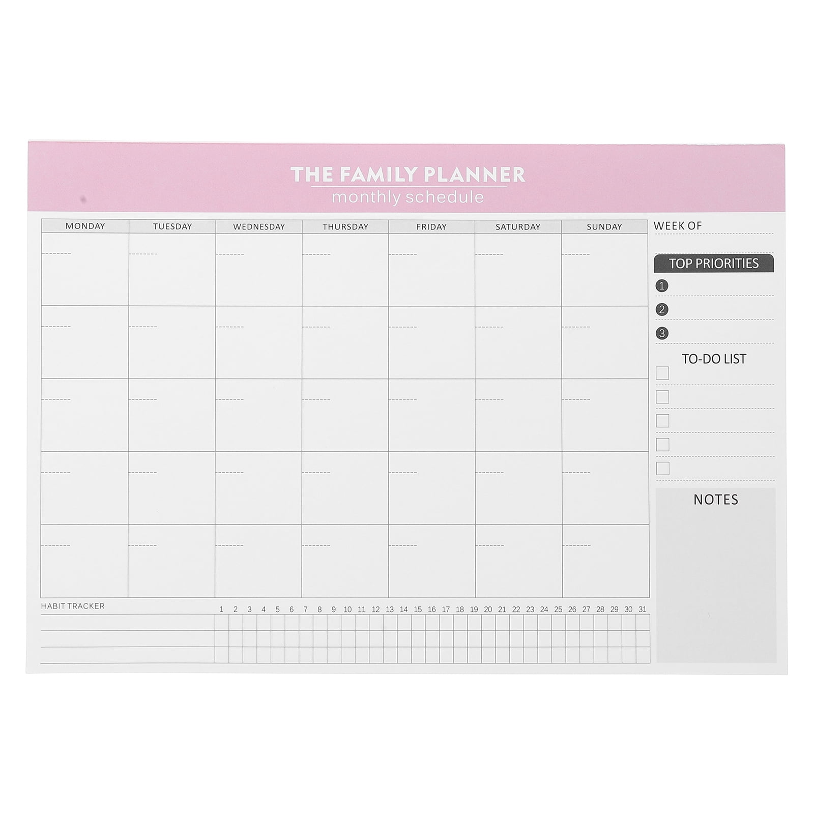 Hemoton Large Pink Monthly Planner for Students and Teachers for Task ...