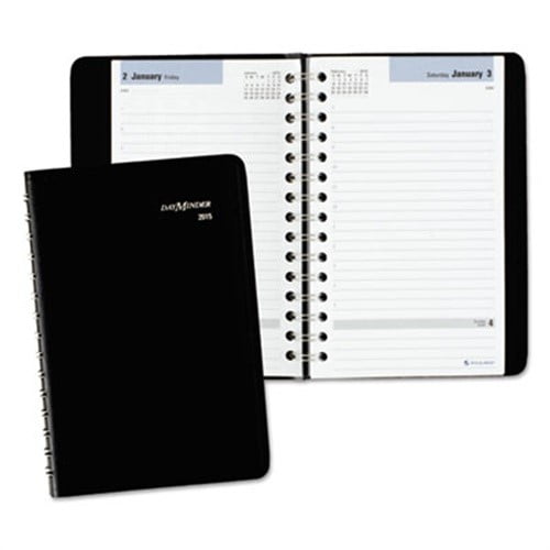 Daily Appointment Book with Hourly Appointments, 8 x 4 7/8, Black, 2018 ...