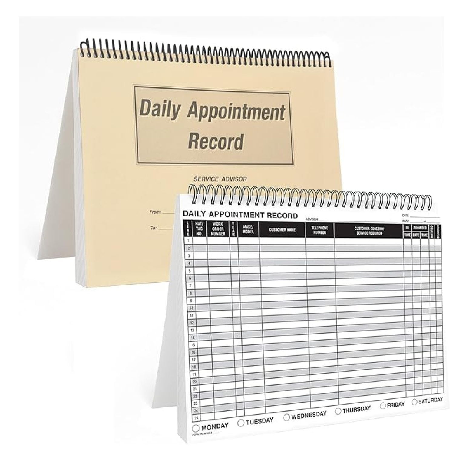 Daily Appointment Record Log Books – 8.5" × 11" Spiral Bound Planner ...
