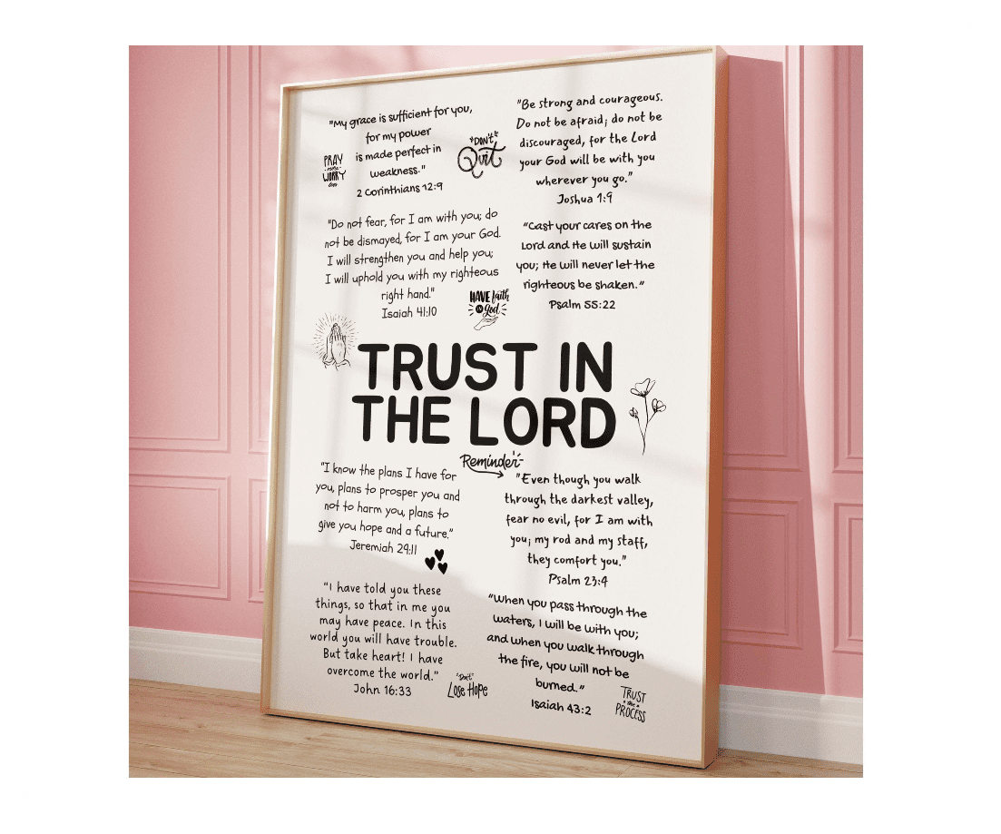Daily Bible Affirmations Wall Art Trendy Christian Wall Art Church ...
