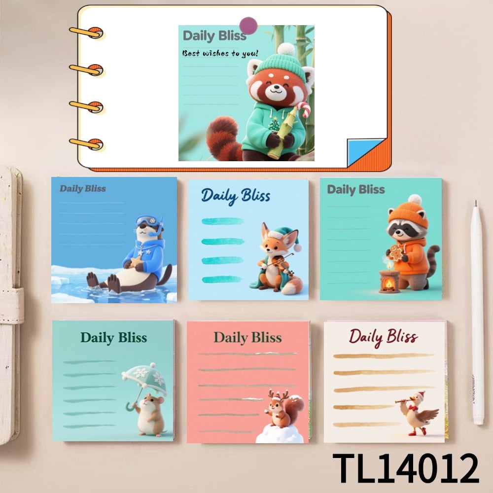 Daily Bliss:Fun-filled Animal Sticky Notes for Everyone (3.54×3.54 ...