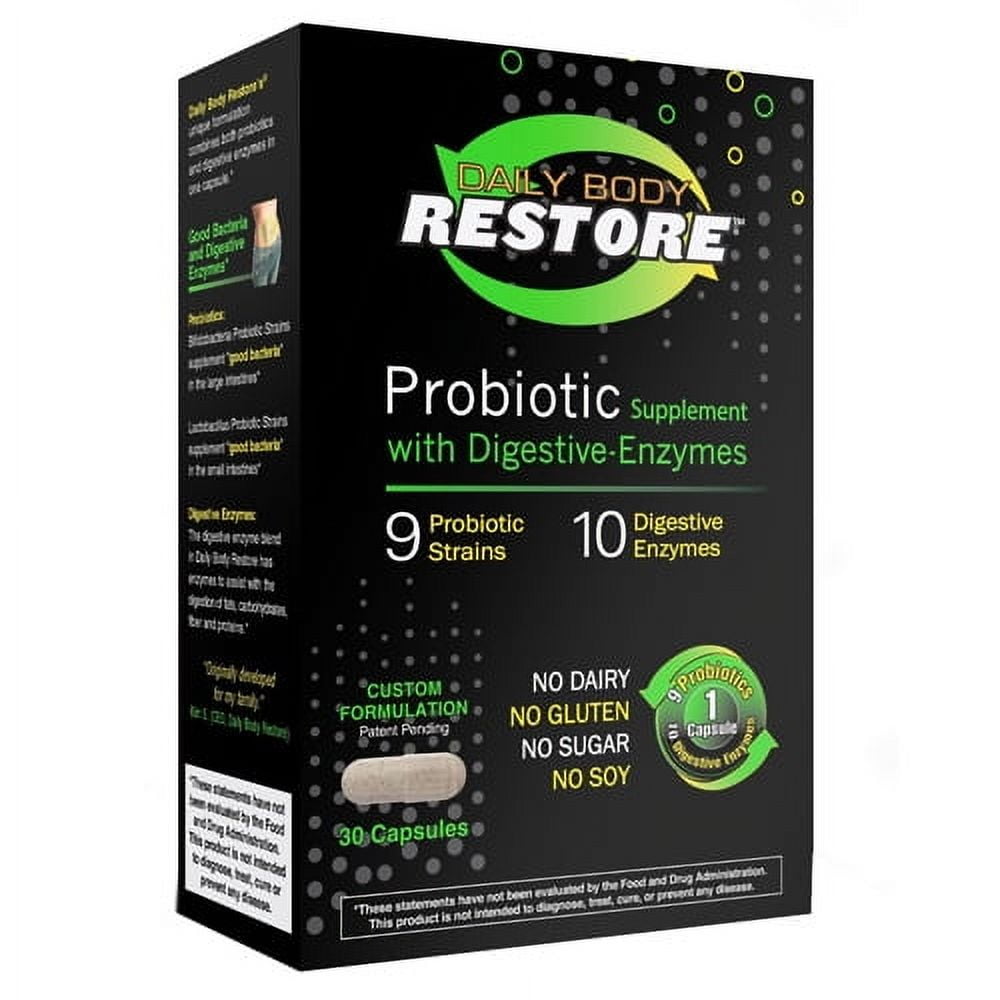 Daily Body Restore Probiotic With Digestive Enzymes Capsules - 30 Ea ...