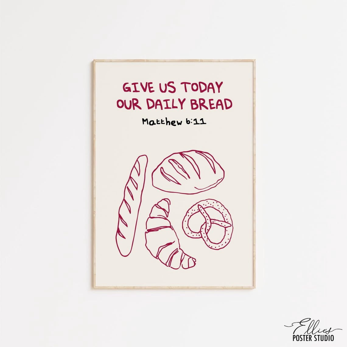 Daily Bread Bible Verse Poster Kitchen Scripture Art, Unframed Canvas ...