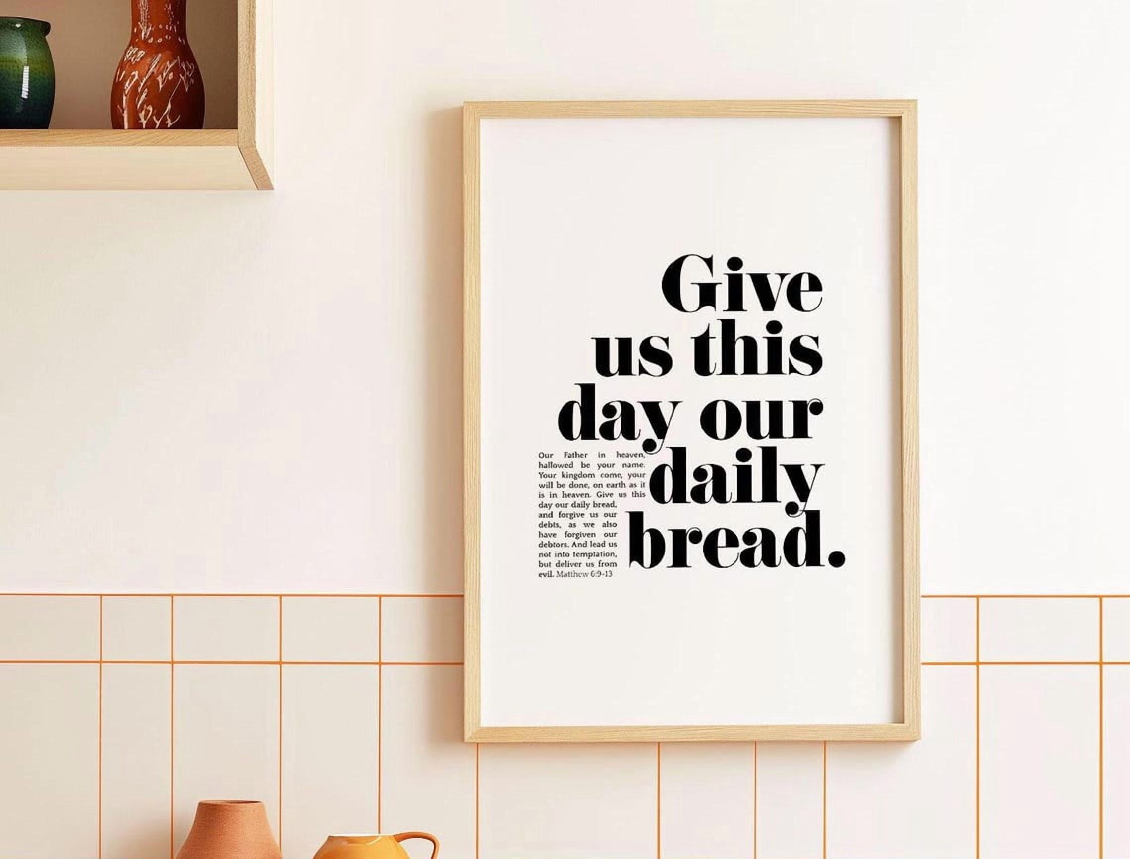 Daily Bread Poster Bible Verse Wall Art Matthew 6 Christian Print The ...
