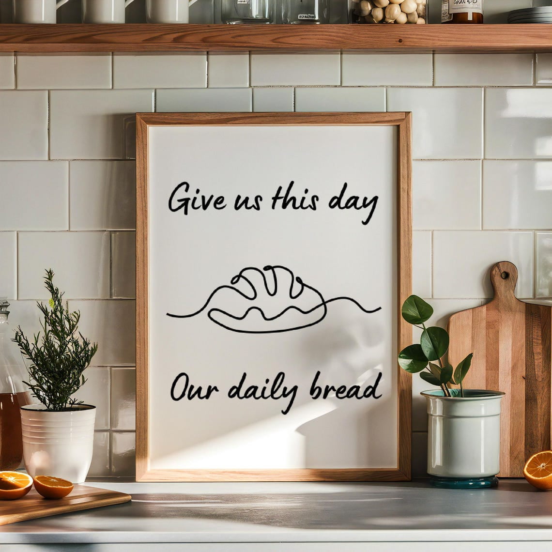 Daily Bread Wall Art, Sourdough Sign, Modern Farmhouse Kitchen Decor ...
