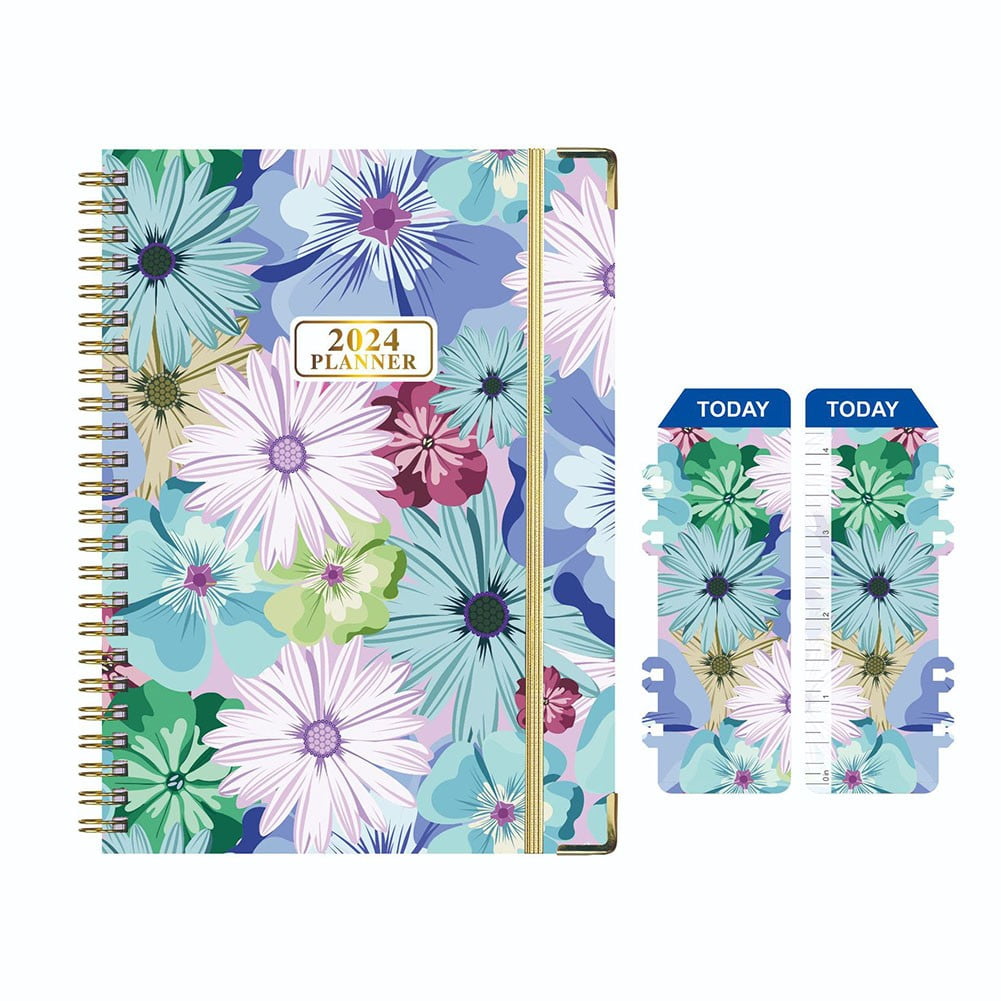 Daily Calendar Planner Coil Notebook 2024 Weekly Monthly Agenda ...