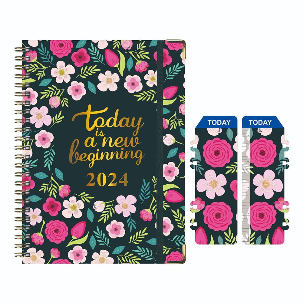 Daily Calendar Planner Coil Notebook 2024 Weekly Monthly Agenda ...