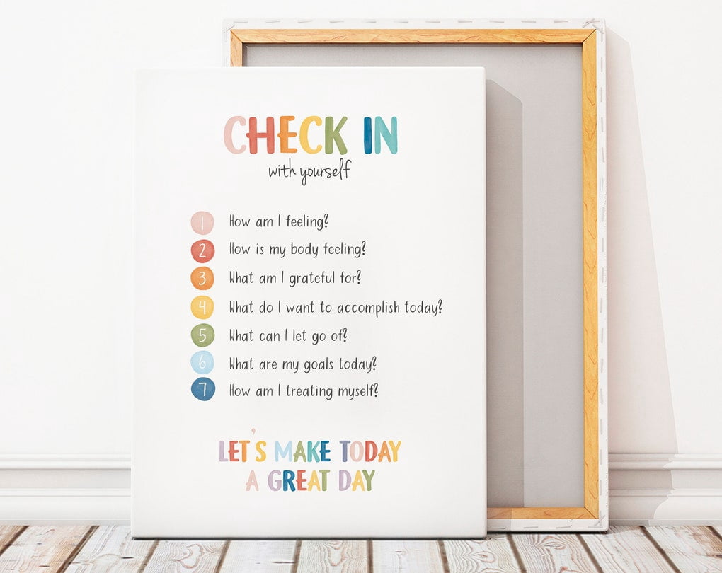 Daily Check-In Poster, School Counselor, Mindfulness, Self-Care ...