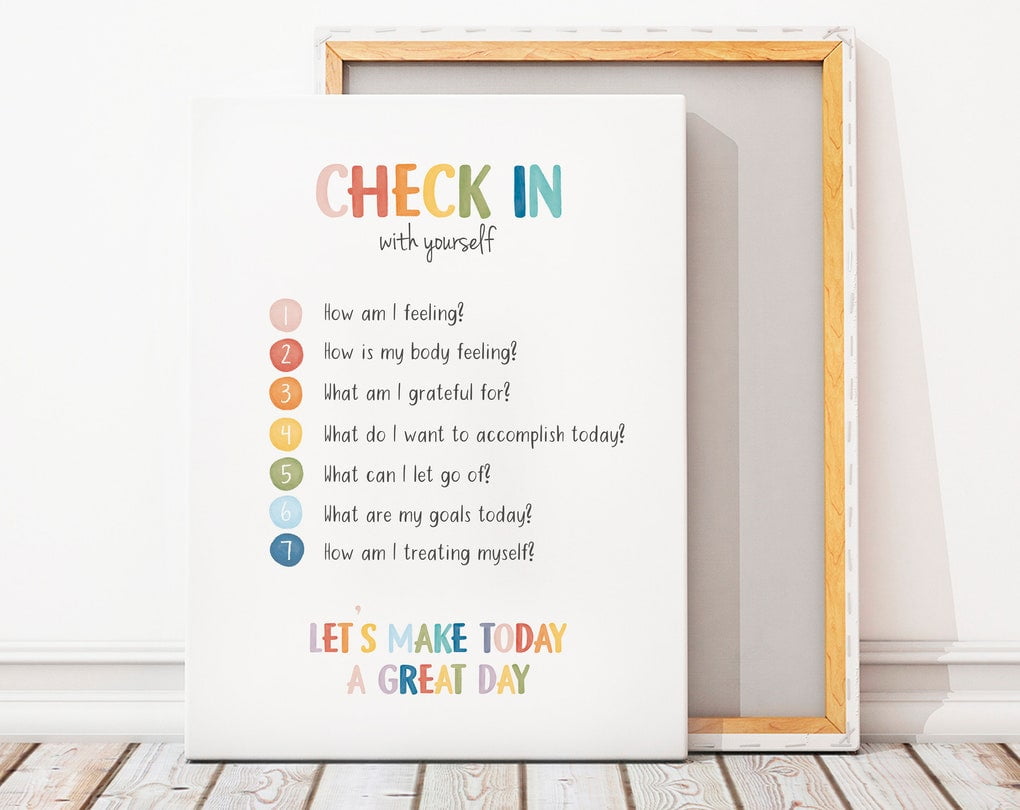 Daily Check-In Poster, School Counselor, Mindfulness, Self-Care ...