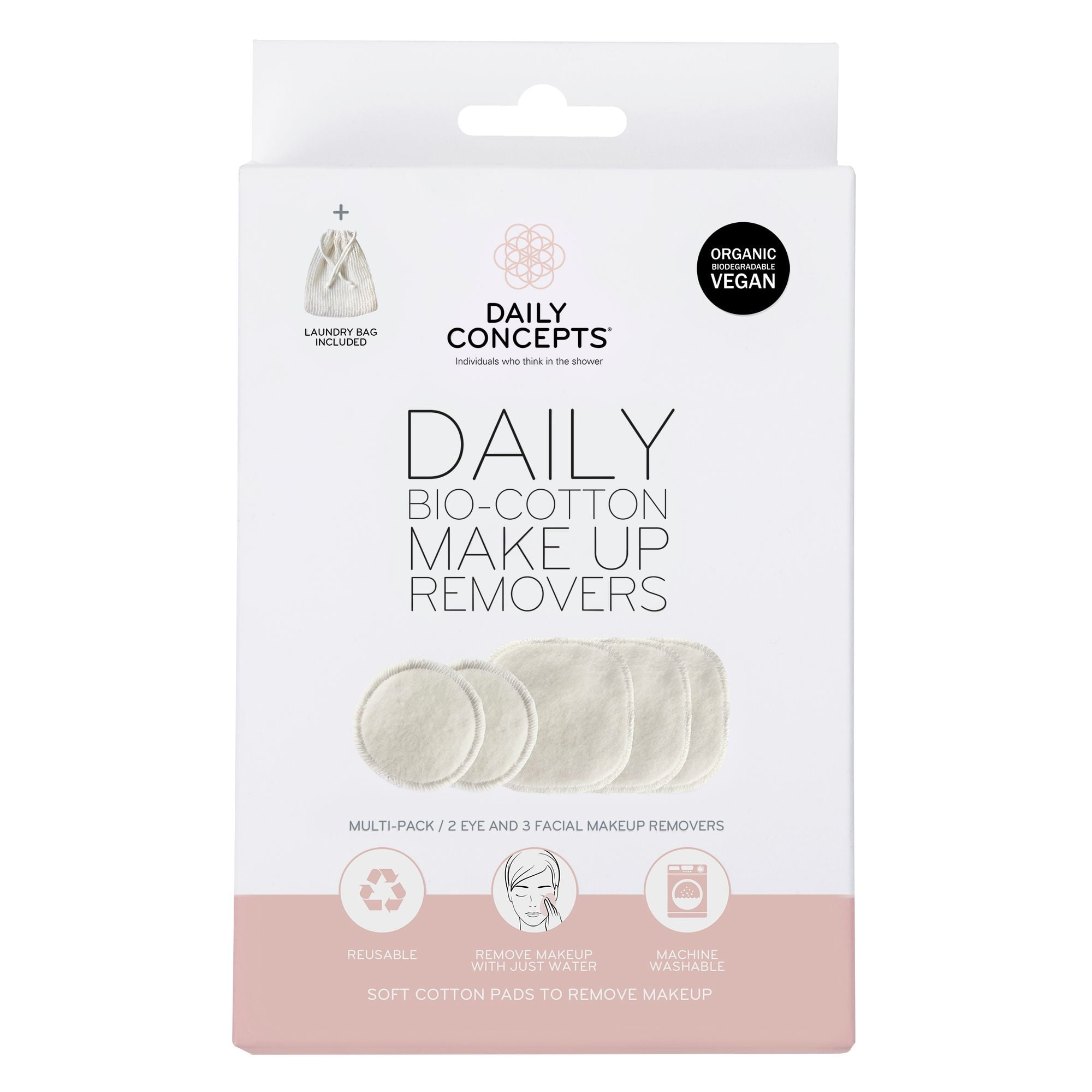 Daily Concepts Daily Bio-Cotton Makeup Removers - Walmart.com