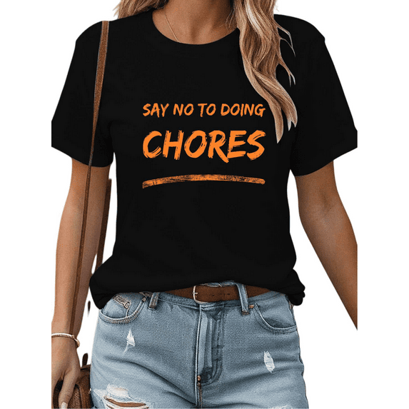 Daily Cozy Lively Chore Refusal Orange Graffiti Slogan Tees Single ...