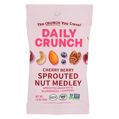 Daily Crunch Nut Medley Sprouted Cherry Berry 1.5 oz (Pack Of 16 ...