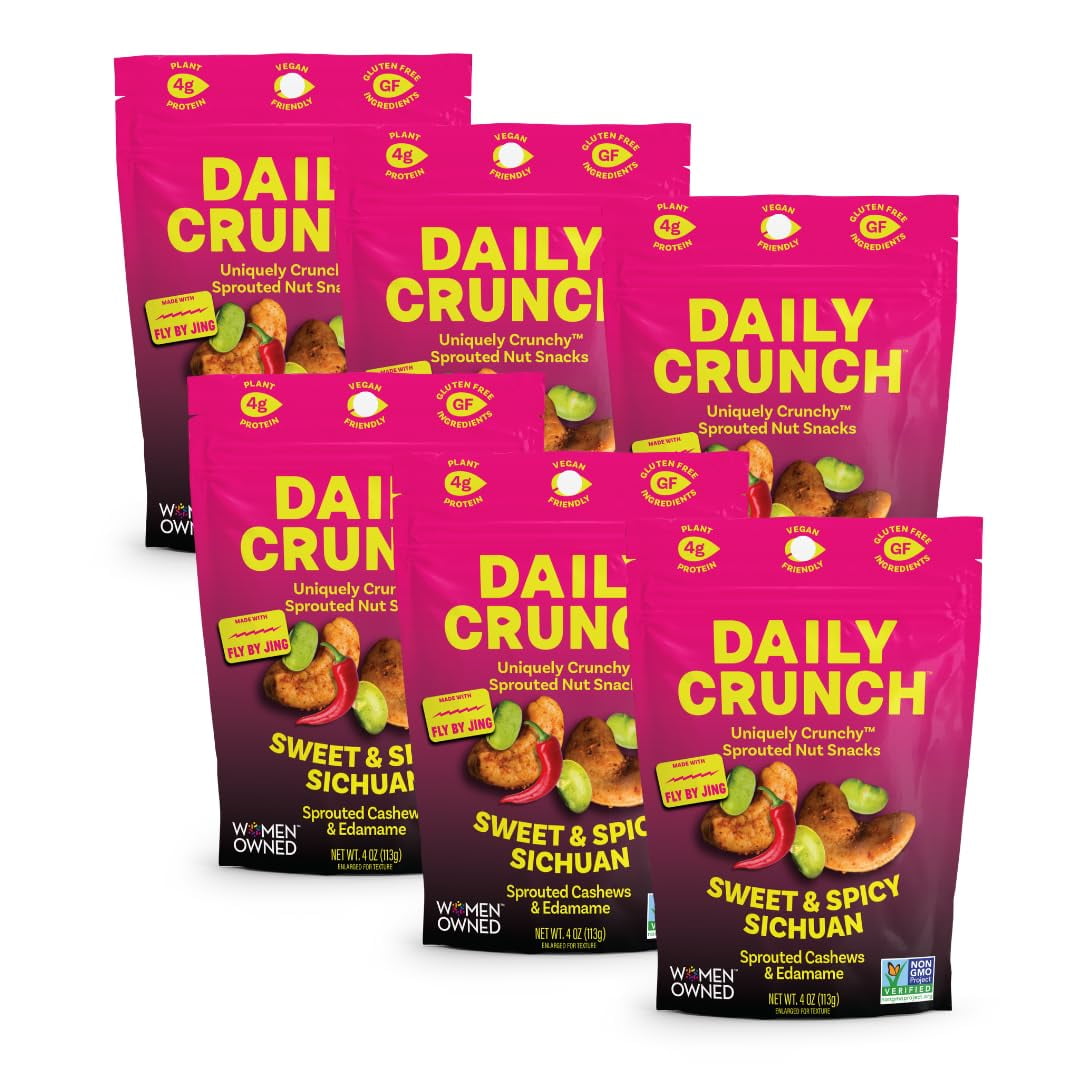 Daily Crunch Sweet & DMF15 Spicy Sichuan Sprouted Cashews and Edamame ...