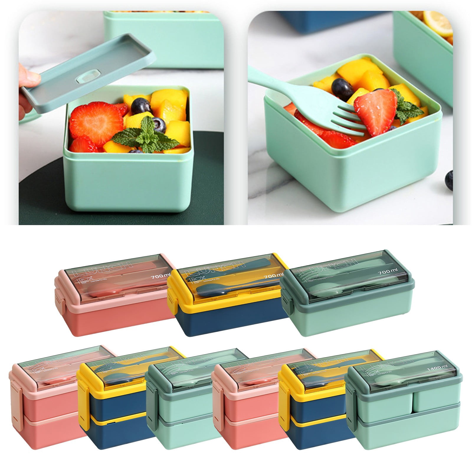 Daily Deals! Aminojy 49Oz Stackable Lunch Box Container, Stackable ...
