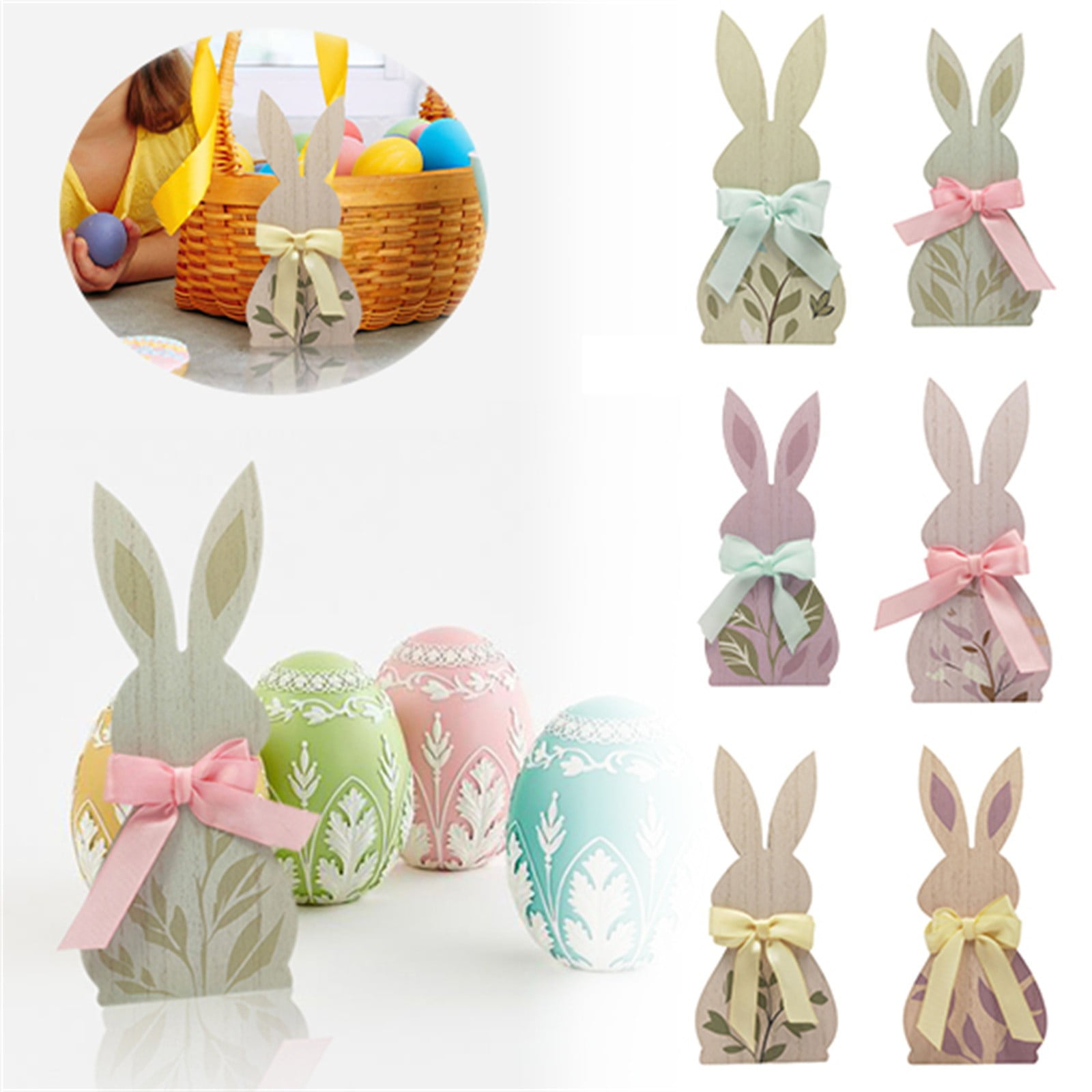 Daily Deals Clearance! Easter Desktop Wooden Ornament Decoration Style ...
