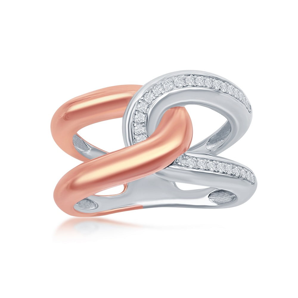 Daily Delight TheJewelryHut Designer Sterling Silver Two-Tone Rose Gold ...