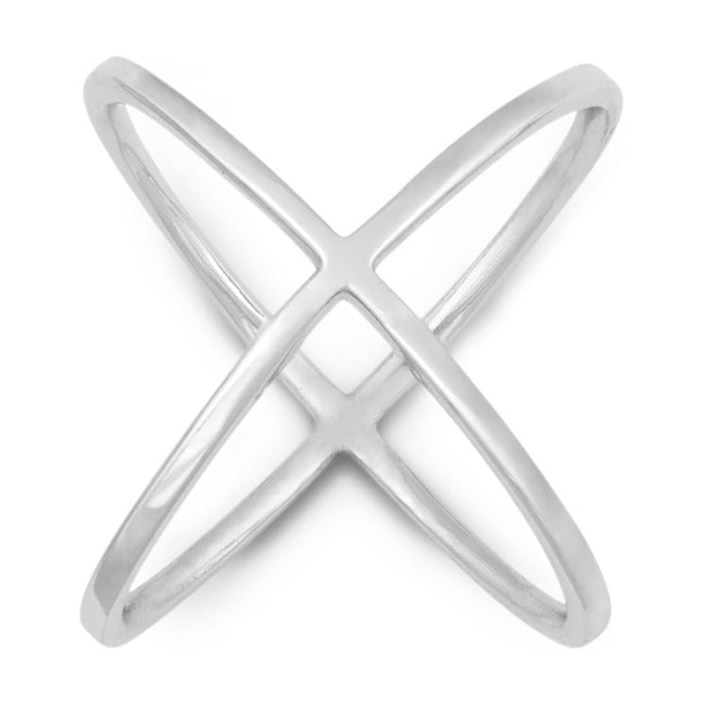 Daily Delight TheJewelryHut Designer Sterling Silver X Style Ring ...