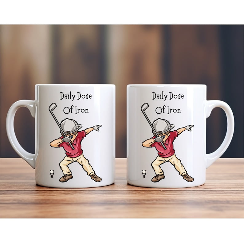 Daily Dose Of Iron Coffee Mug, Humorous Golf Gift, Sports Coffee Cup ...