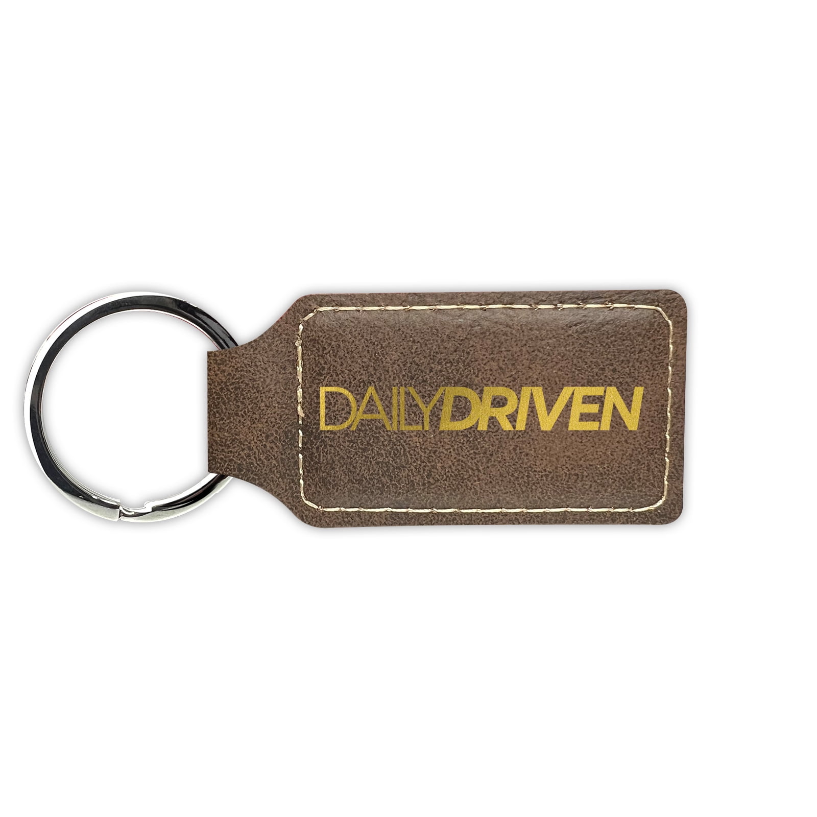 Daily Driven Keychain Leatherette Rectangle - Laser Engraved - Many ...
