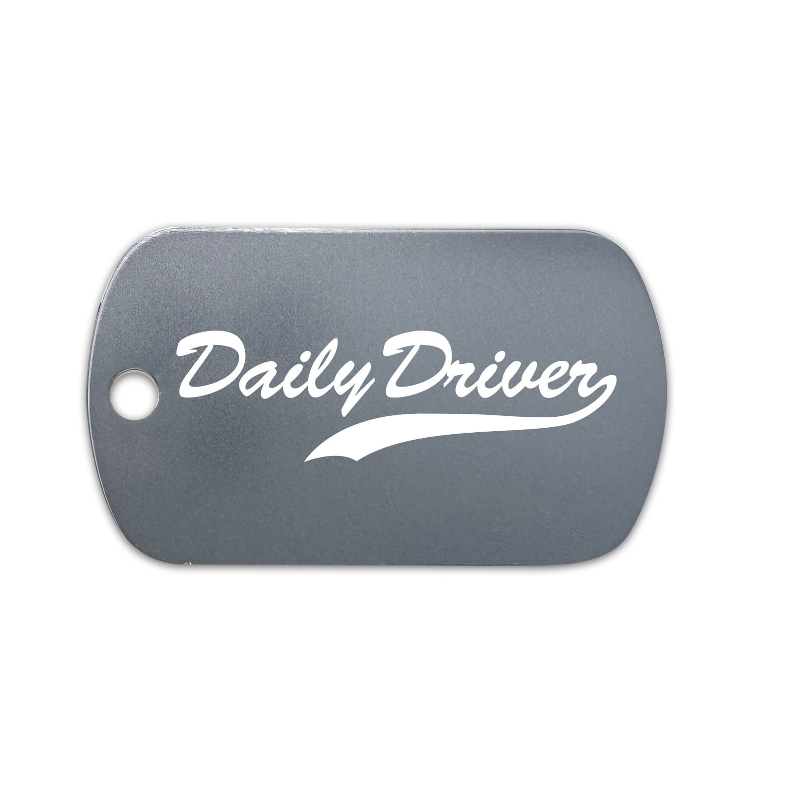 Daily Driven V2 GI Dog Tag Aluminum Keychain jdm euro - Silver ...