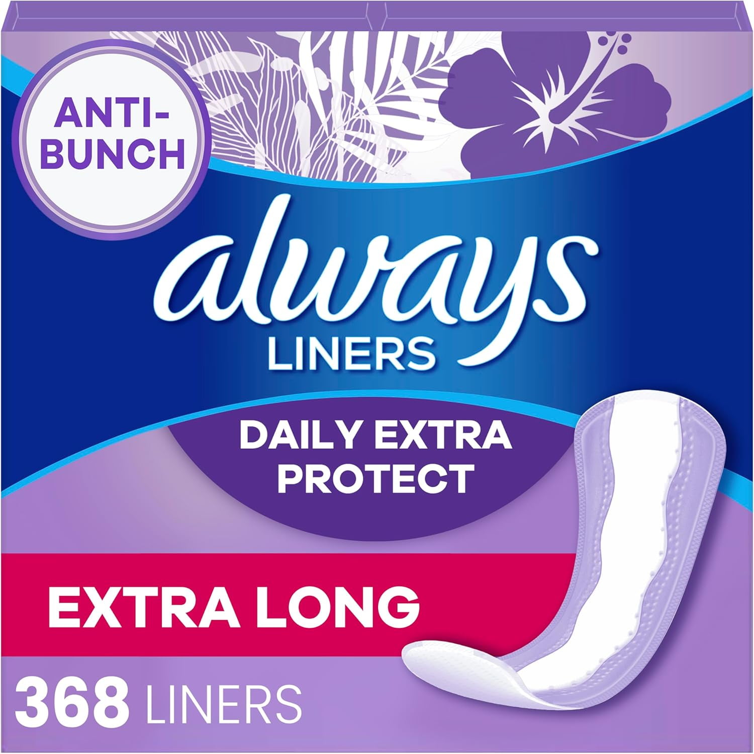 Daily Extra Protect Liners, Extra Long Length, Unscented Panty Liners ...